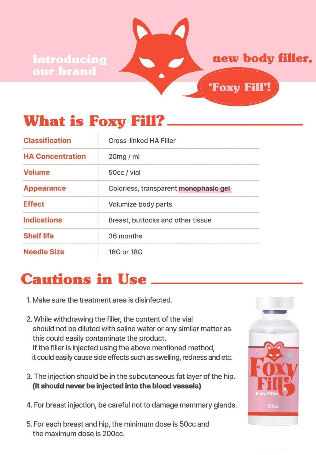 Foxy Fill Body Filler – 50cc | Aesthisave